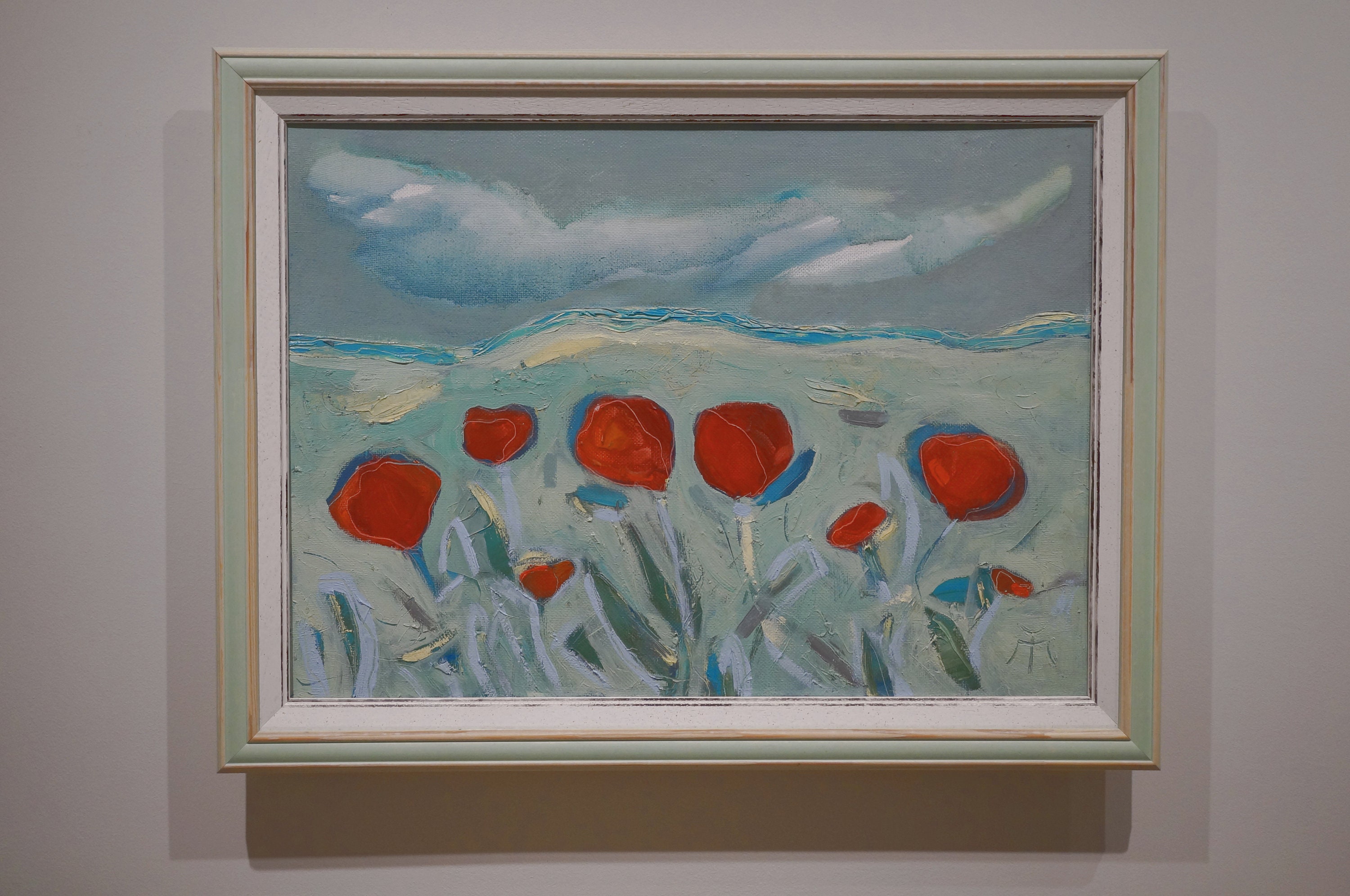 Cold Field of Poppies, Oil Painting, Handmade, Original Artwork, Framed ...