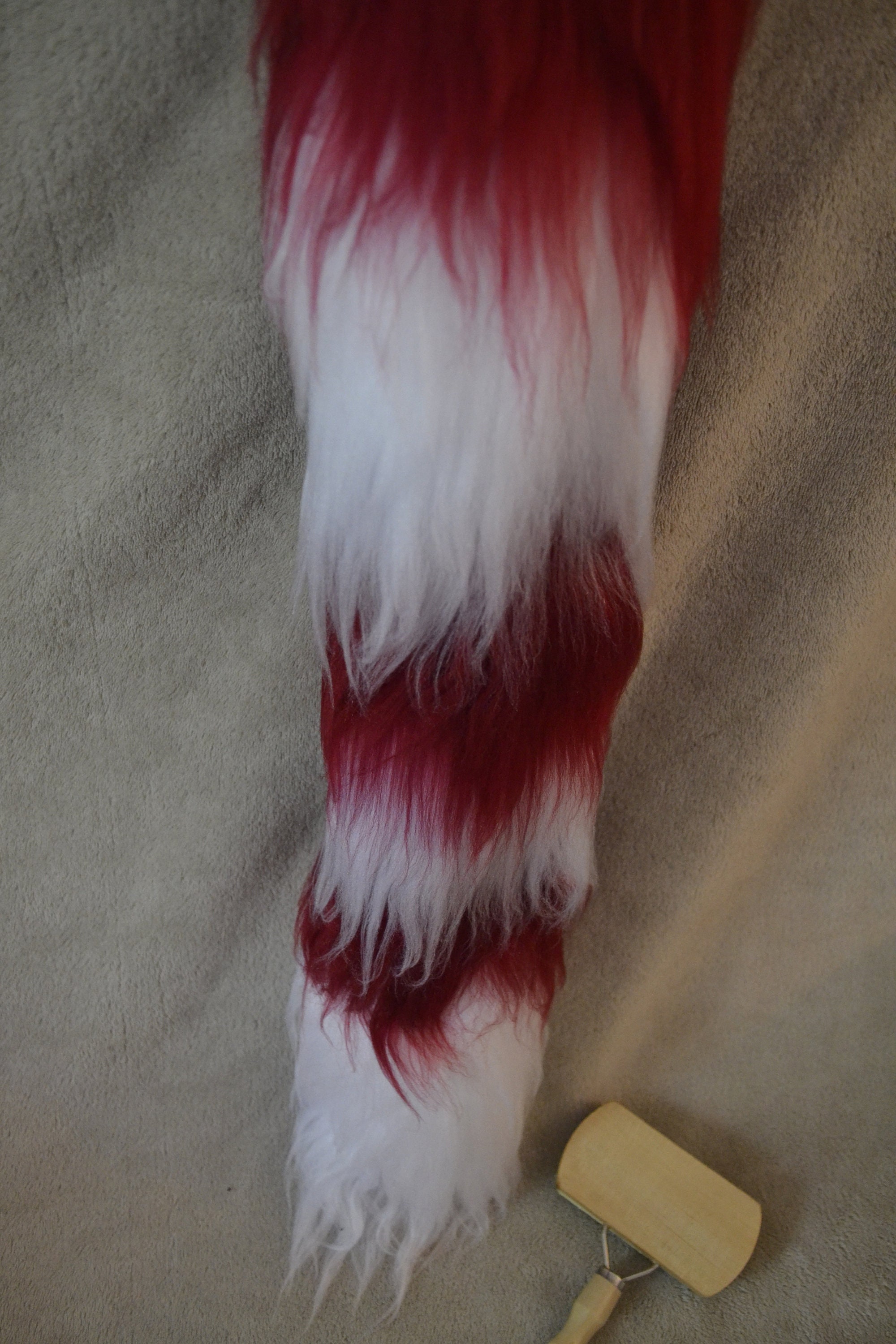 30 Red and White Wolf Tail - Etsy