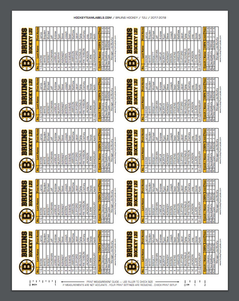 Printable Hockey Lineup Cards