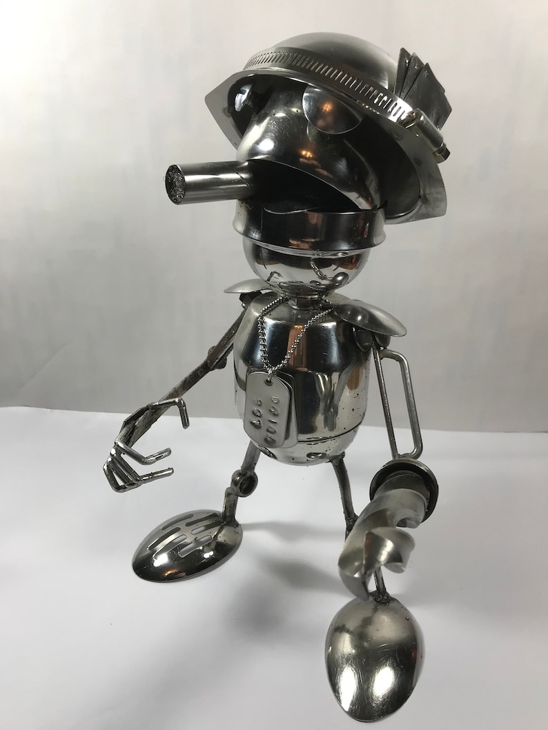 Metal Recycled Welded Robot Sculpture - Etsy