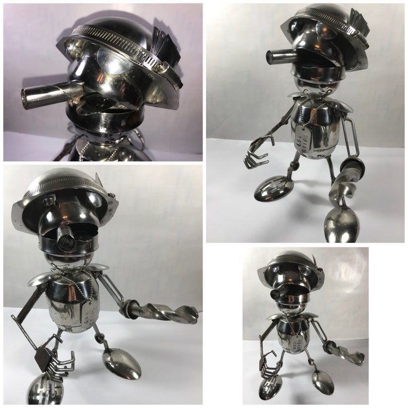 Metal Recycled Welded Robot Sculpture - Etsy