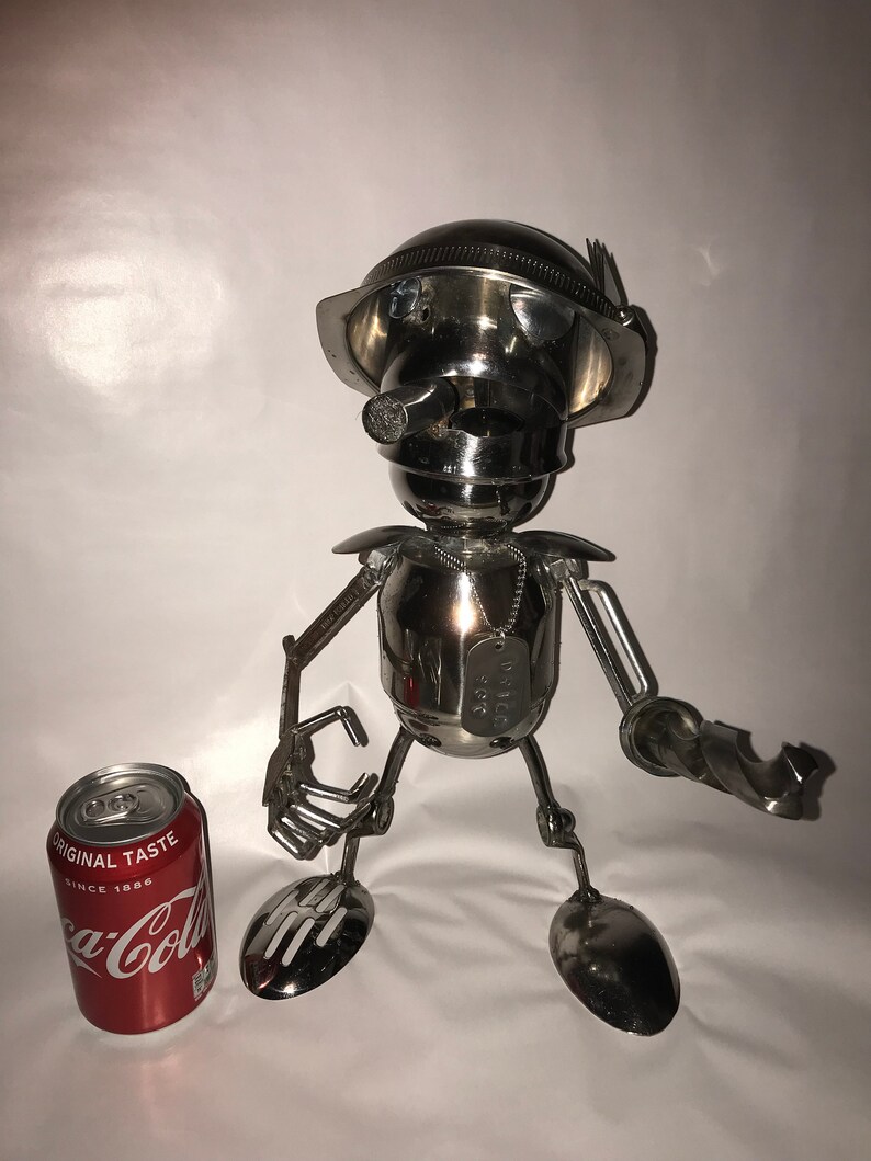 Metal Recycled Welded Robot Sculpture - Etsy