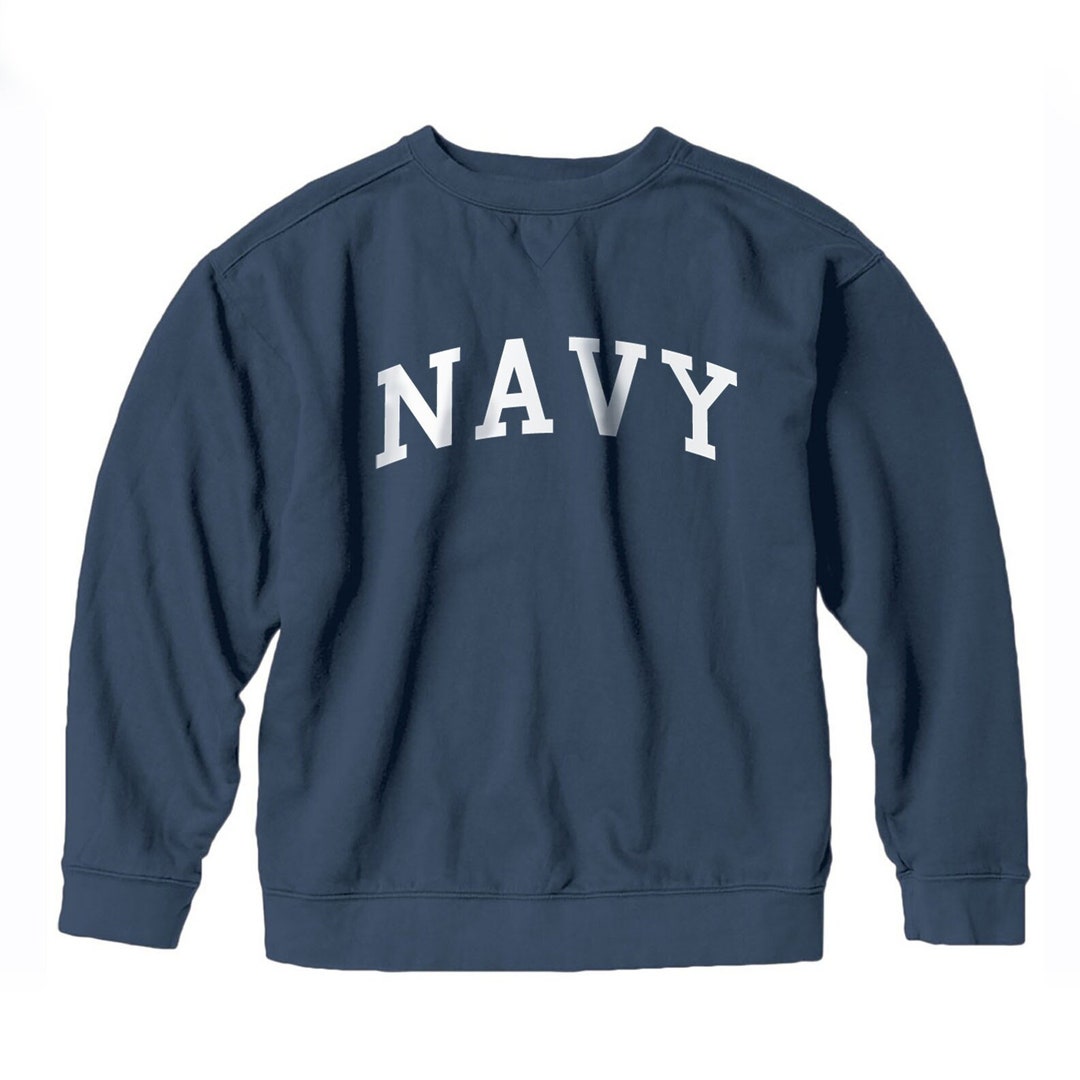 Navy Collegiate Sweatshirt, Blue - Etsy
