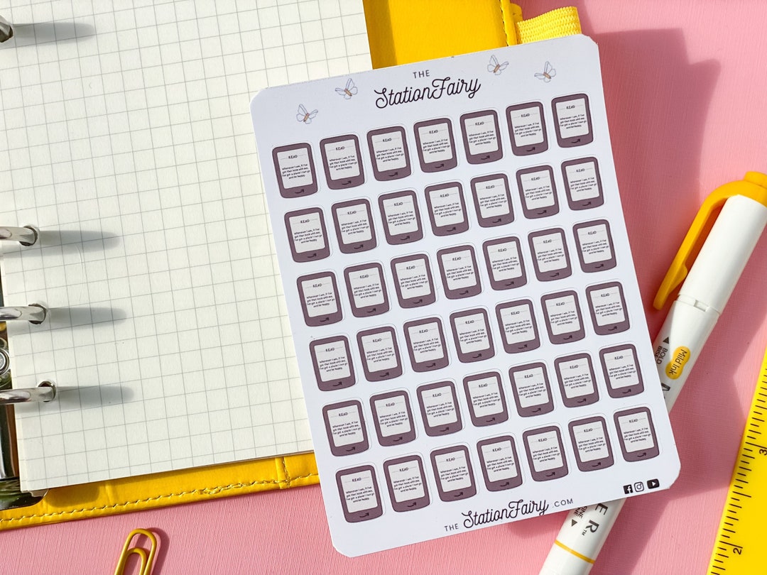 Reading Functional Planner Sticker, Kindle Planner Sticker - Etsy