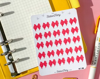 Red Bow Sticker - Etsy