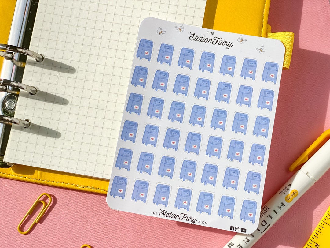 Mini Blue Mailbox Icon Sticker Sheet - Etsy