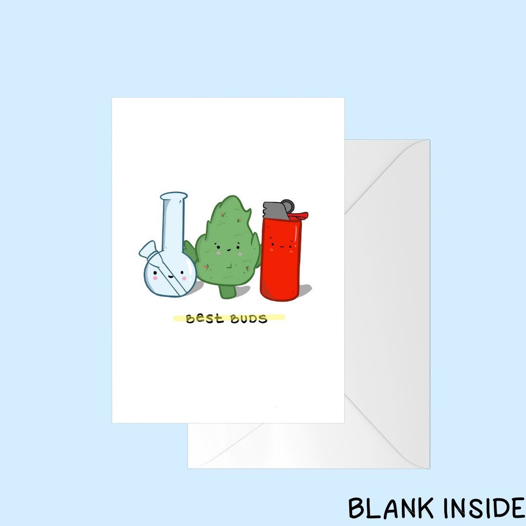 Best Buds Greeting Card- 420 Gifts- 420 Friendly - Etsy