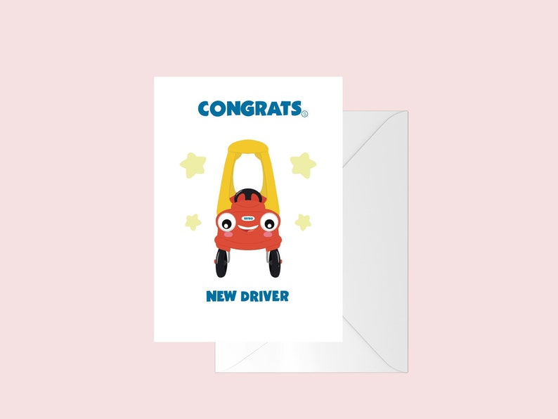 Congratulations Card Congrats Card New Driver Card Retro Card Nostalgic ...