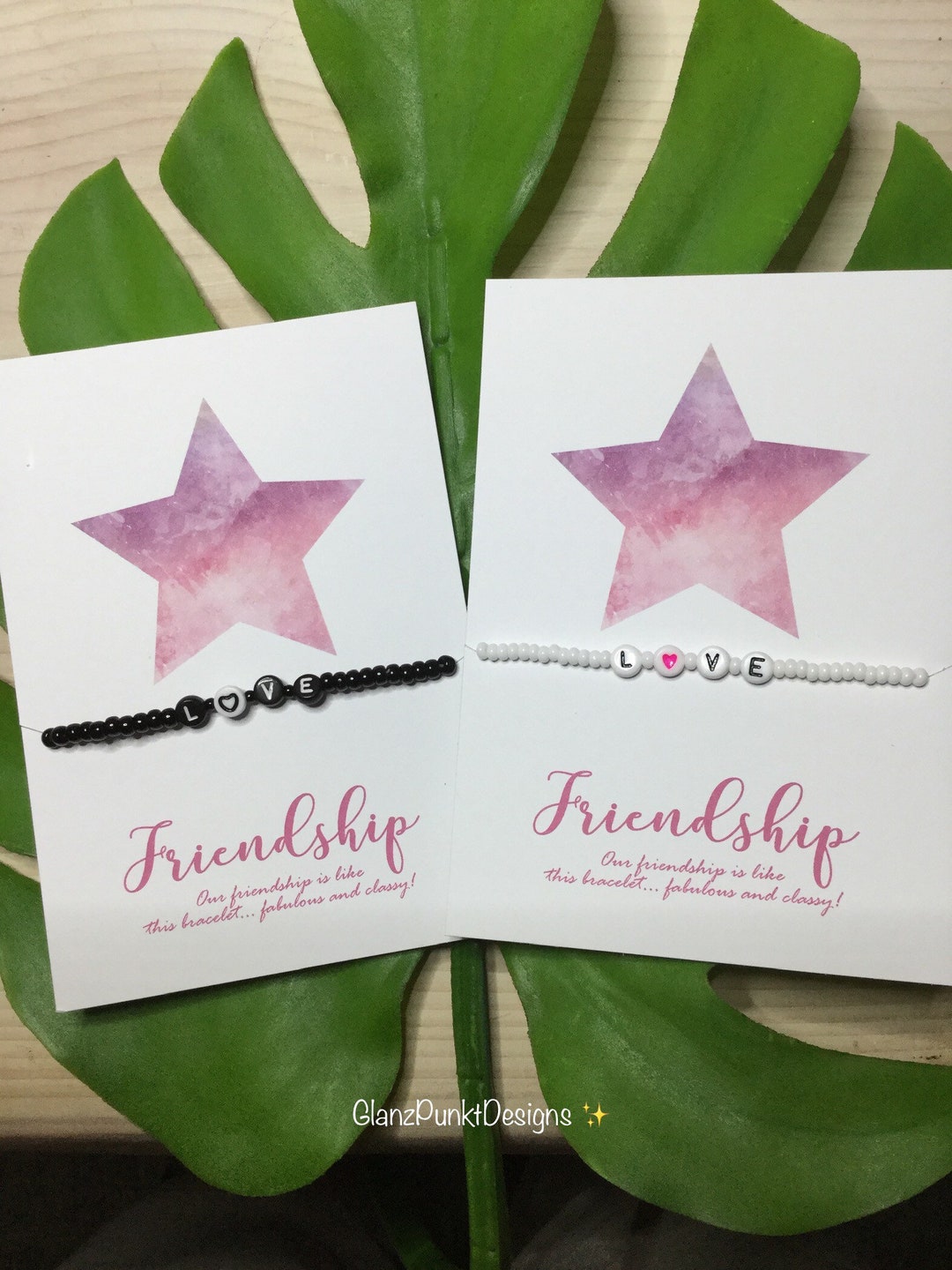 LOVE Friendship Bracelet Gift With Card Friendship - Etsy