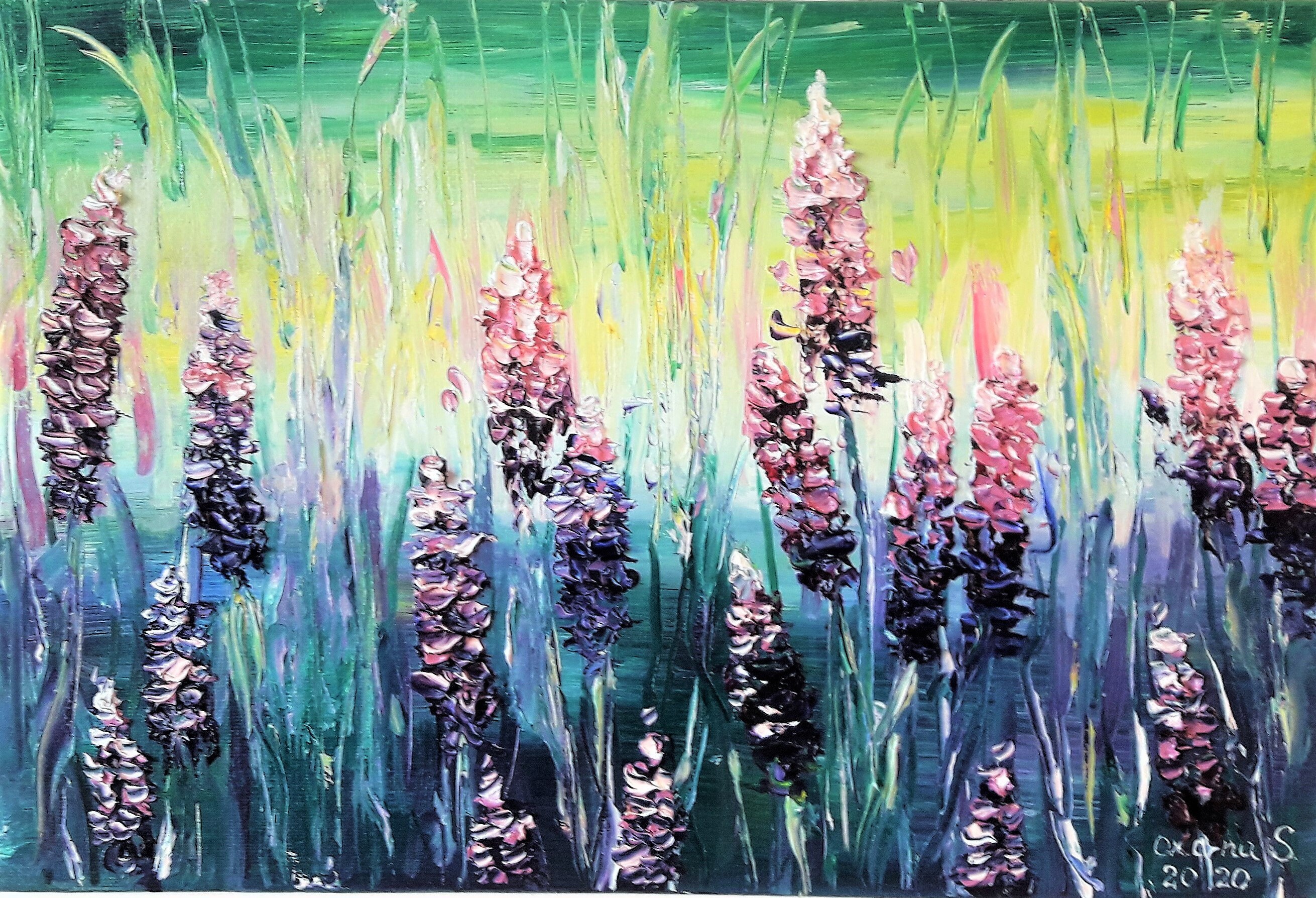 Lavender Painting Original art Floral Wall Art Flower Artwork | Etsy