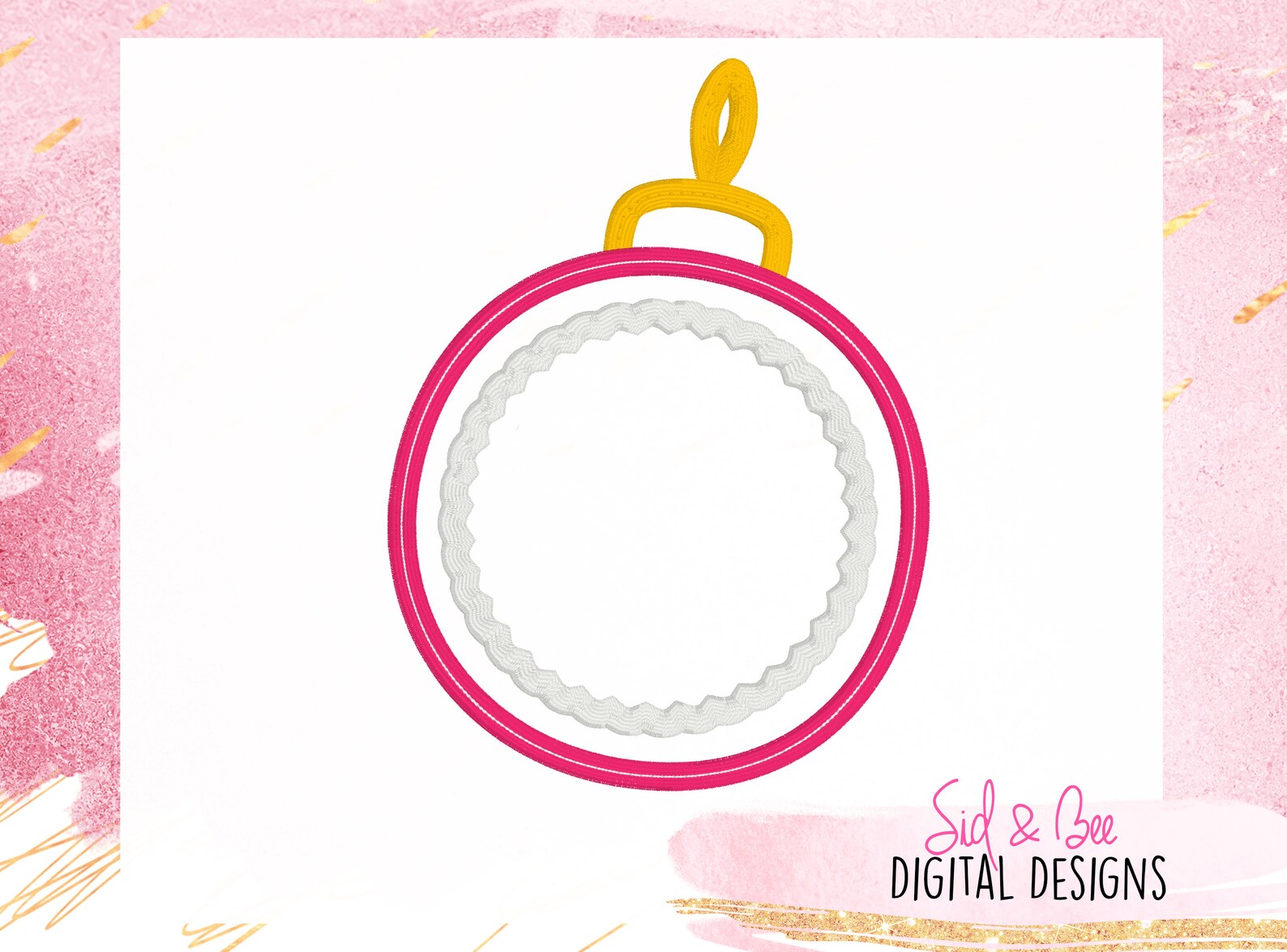 Ornament Applique Monogram Frame Christmas Applique - Etsy