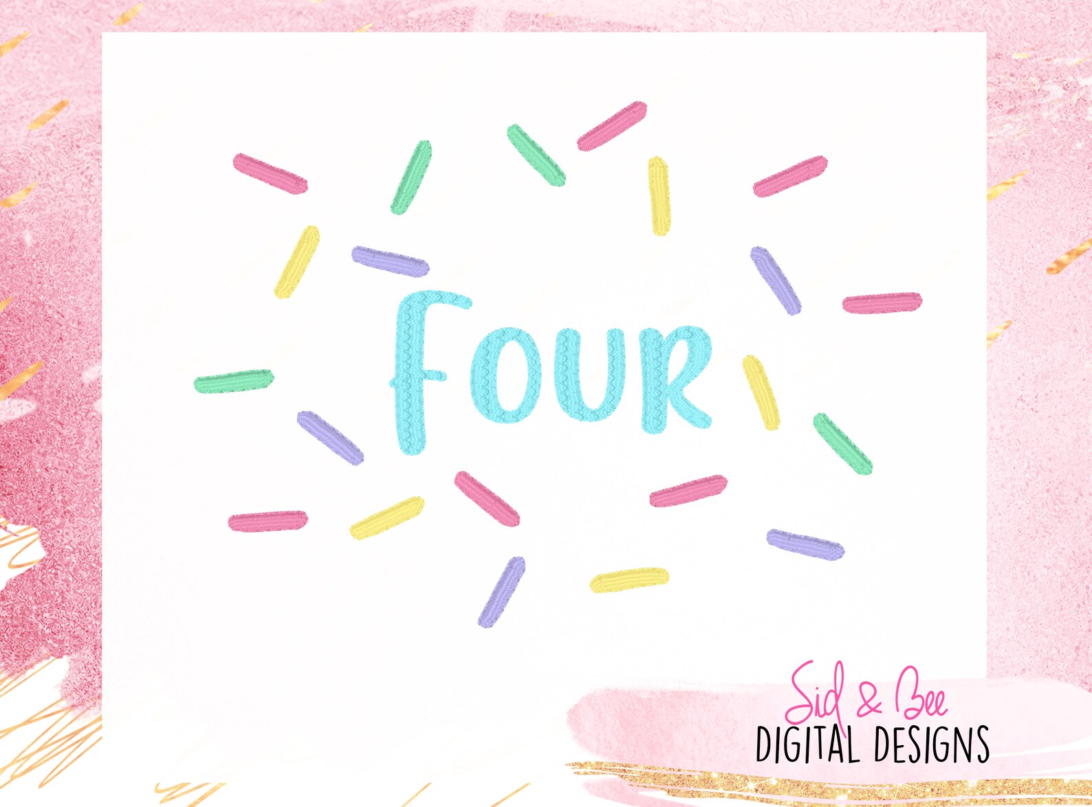 Sprinkle Number Set Embroidery Numbers Birthday Sprinkles | Etsy