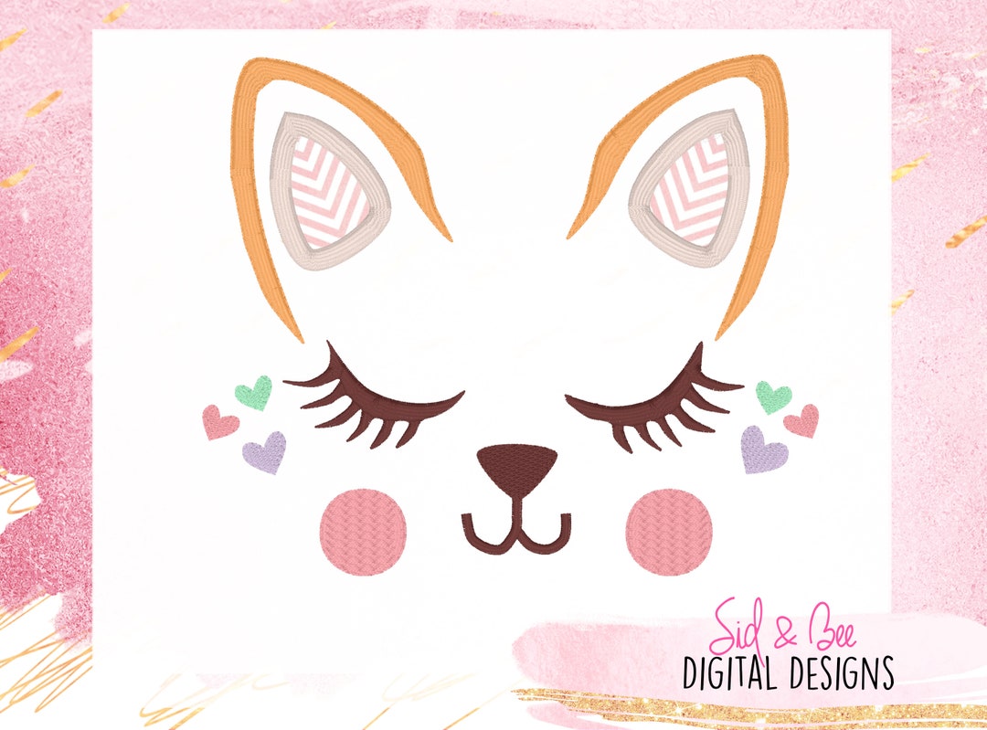 Fox, Fox Face Applique, Fox Embroidery, Woodland Creature, Fox Applique ...