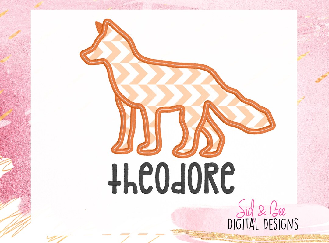 Fox Applique, Fox Silhouette Applique Design, Fox Embroidery, Wild One ...