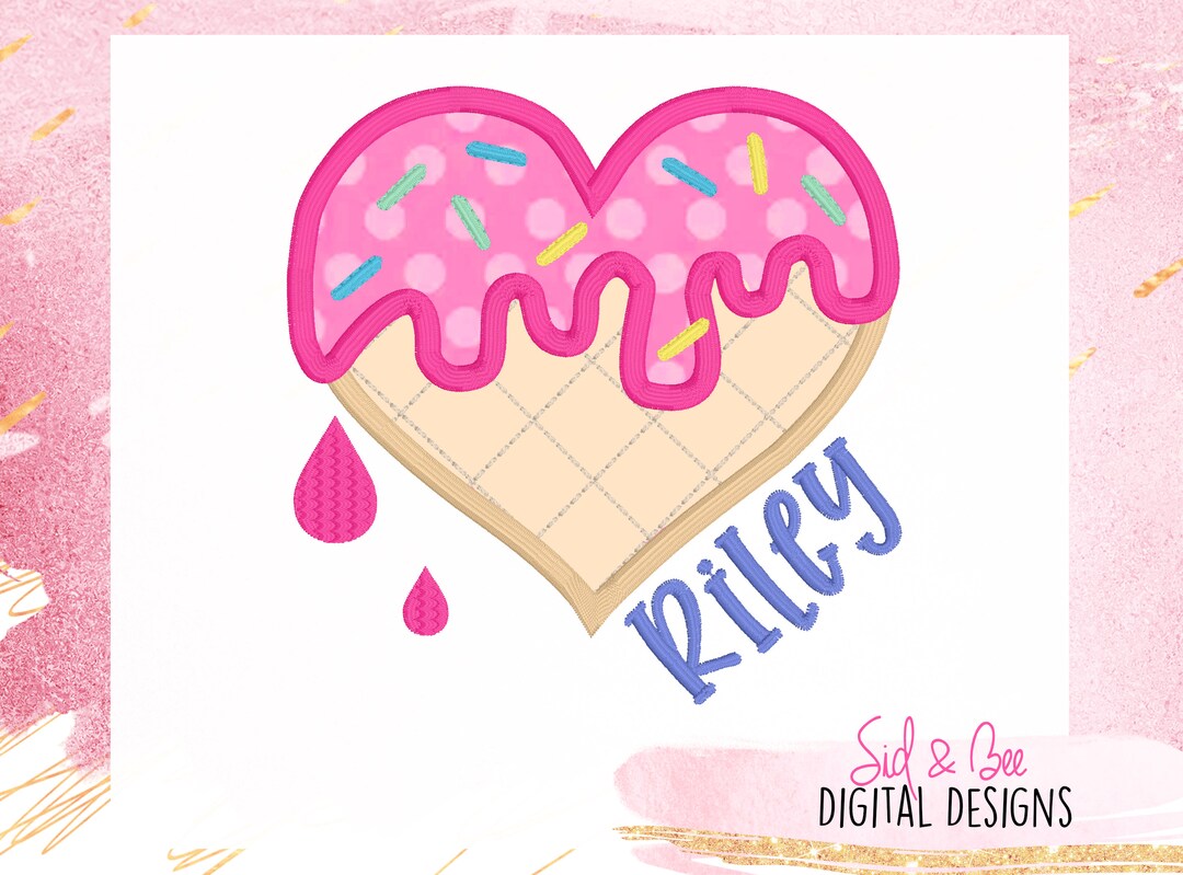 Heart, Donut, Sprinkles, Glazed Donut, Donut Applique, Sprinkles ...