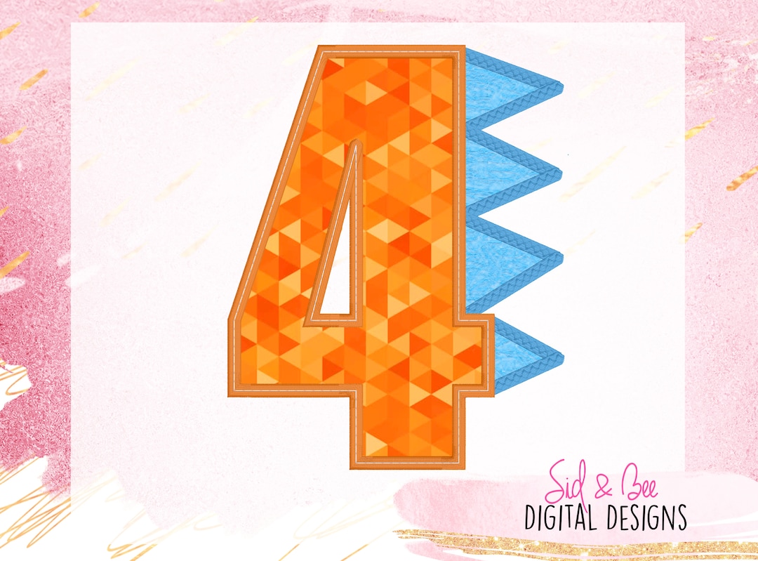 Fourth Birthday, Dinosaur, Number Applique, Birthday, Four, Dinosaur ...