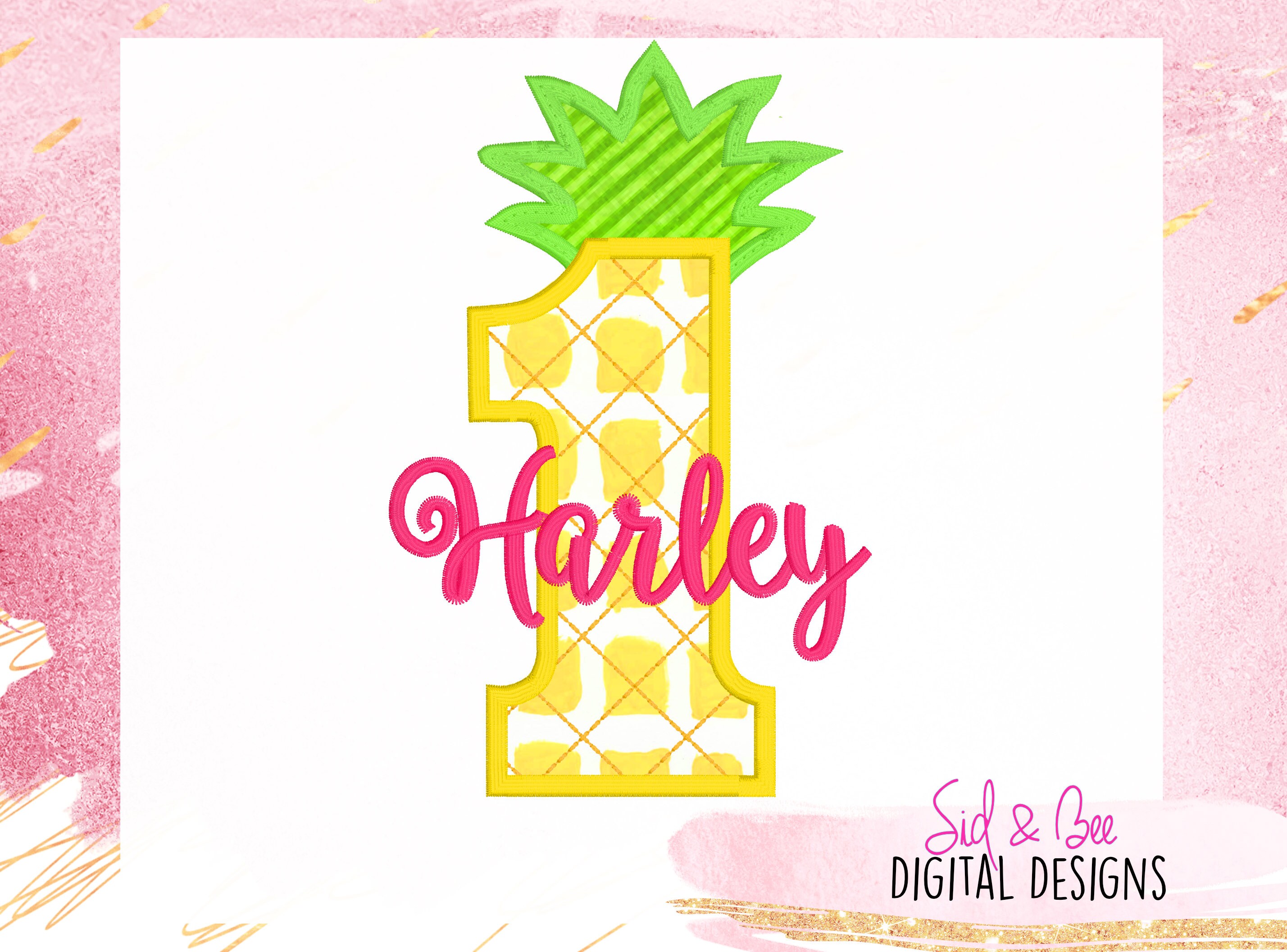 Pineapple, First Birthday, One Pineapple, Pineapple Applique ...