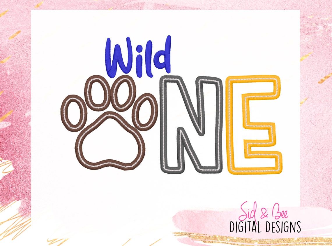 Wild One First Birthday One Applique Number Applique - Etsy