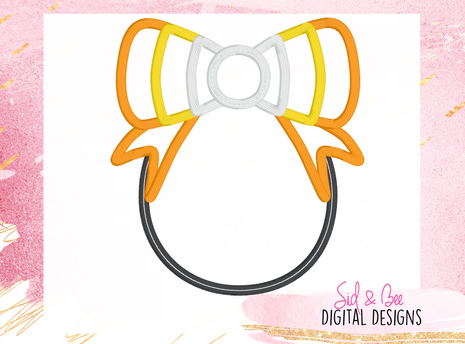 Candy Corn Bow Applique Halloween Embroidery Spooky Bow - Etsy