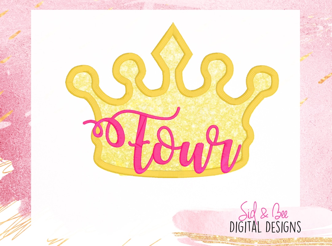Princess Birthday, Crown Numbers, Tiara, Fourth Birthday, Four, 4 ...