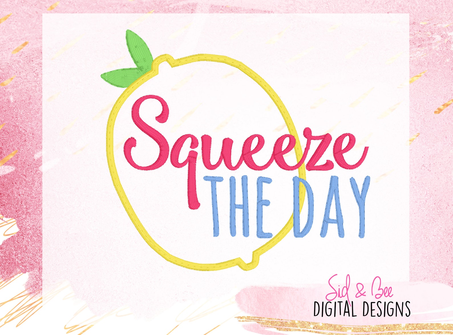 Squeeze the Day Lemon Applique Lemon Embroidery Summer - Etsy