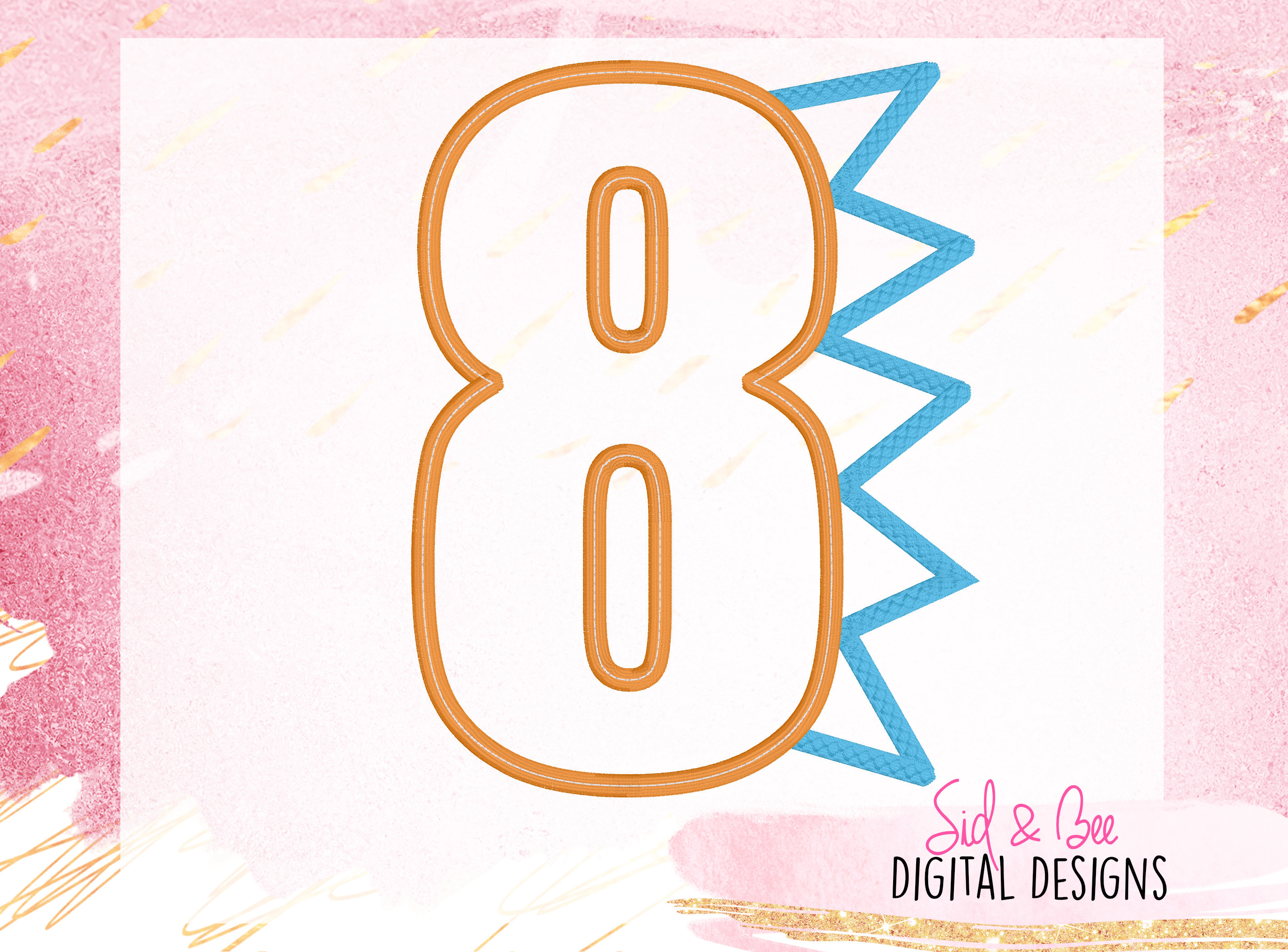 Eighth Birthday, Dinosaur, Number Applique, Birthday, Eight, 8 ...