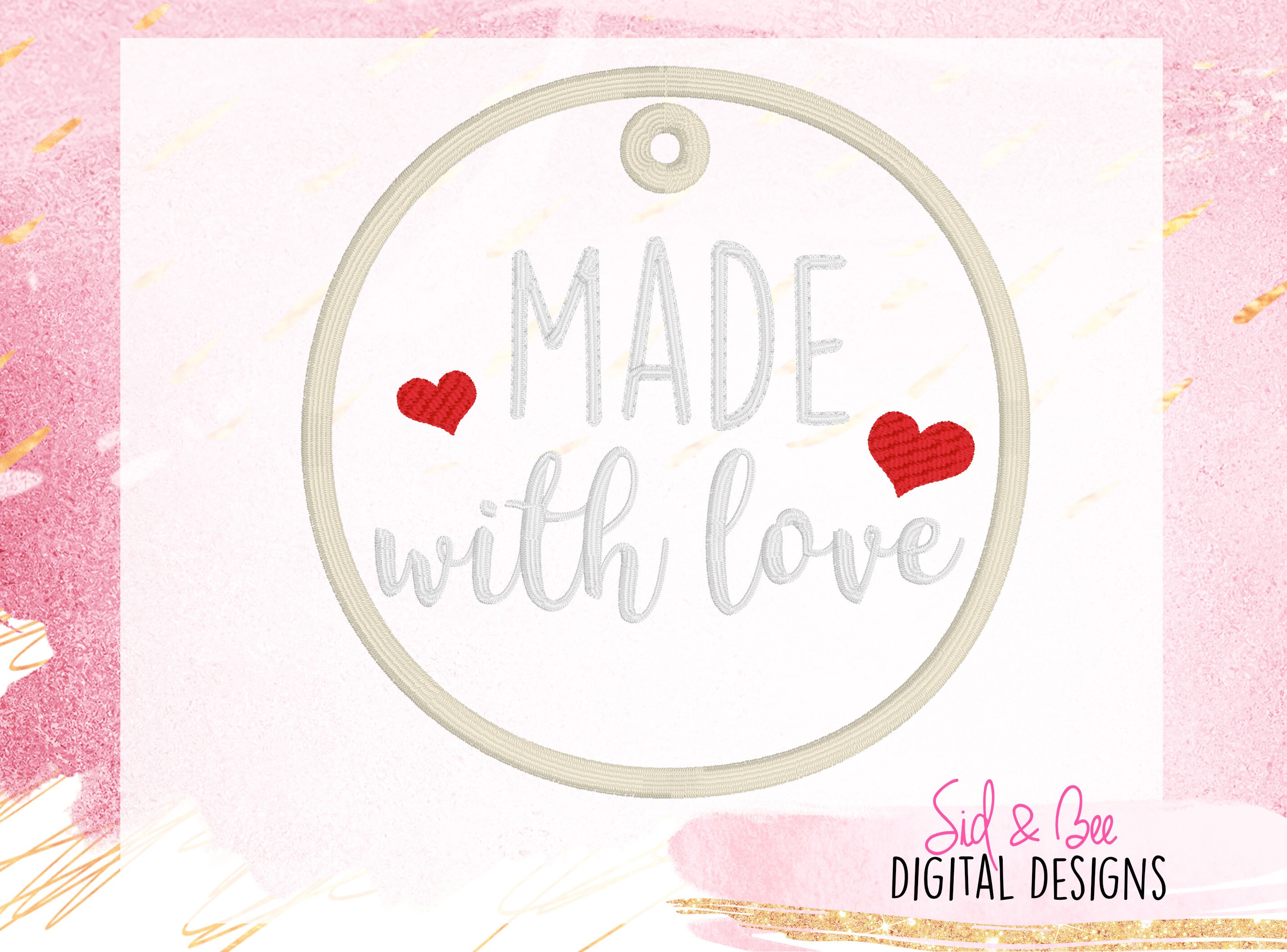 Gift Tag, in the Hoop, Applique, Machine Embroidery Design, Tag , Hand ...