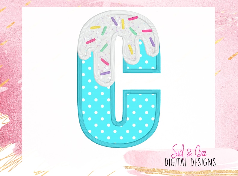 C Icing Alpha Alphabet Applique Sprinkles Letters - Etsy