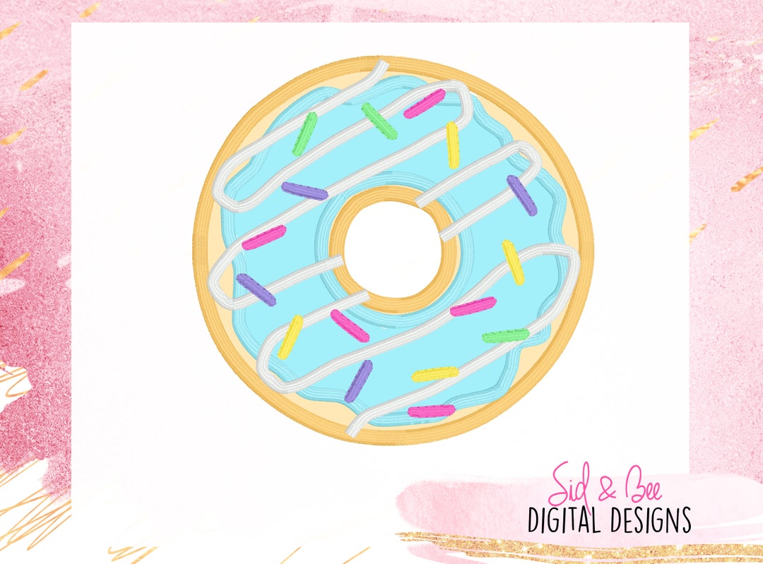 Donut, Donut With Sprinkles, Glazed Donut, Donut Applique, Embroidery ...