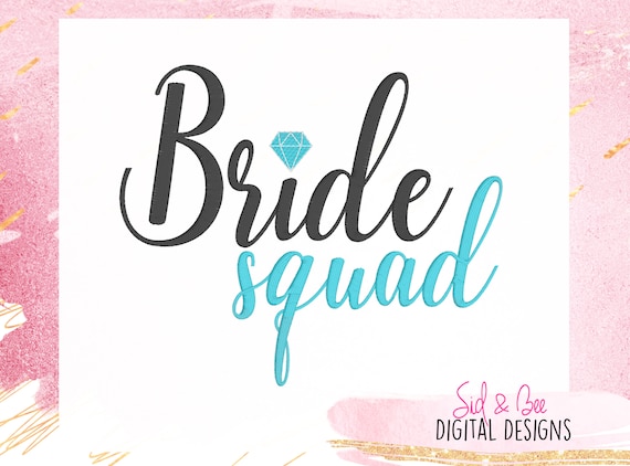 Bride Squad Squad Bride Embroidery Wedding Bridesmaid - Etsy