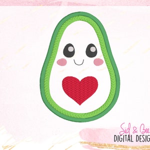 Avocado, Avocado Applique, Cute, Girls, Birthday, Embroidery Design ...