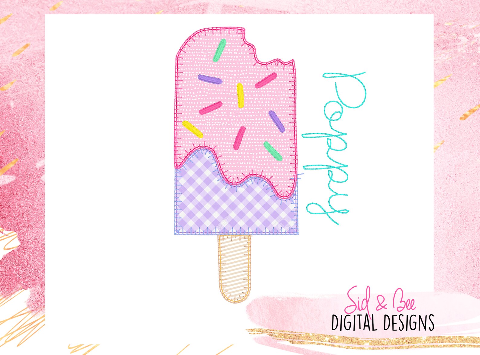 Summer Popsicle, Blanket Stitch, Popsicle, Sketch Design, Vintage ...