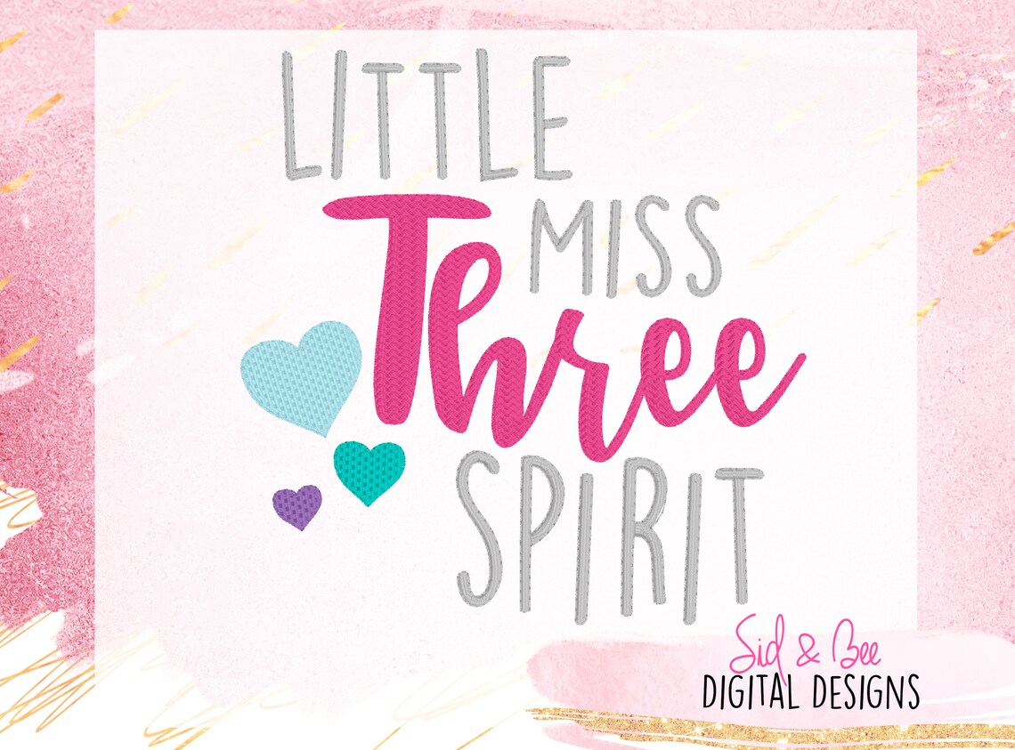 Three, 3rd, Three Spirit, Spirit, Embroidery, Third Birthday, Birthday ...