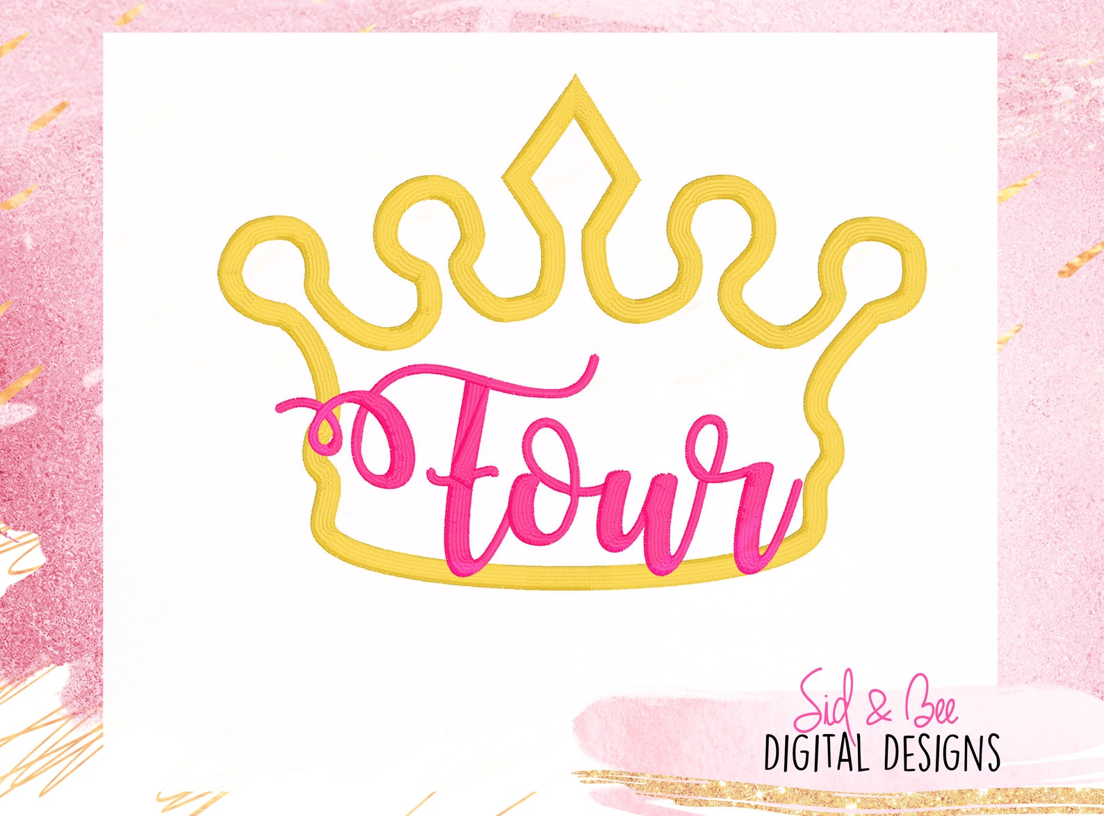Princess Birthday, Crown Numbers, Tiara, Fourth Birthday, Four, 4 ...