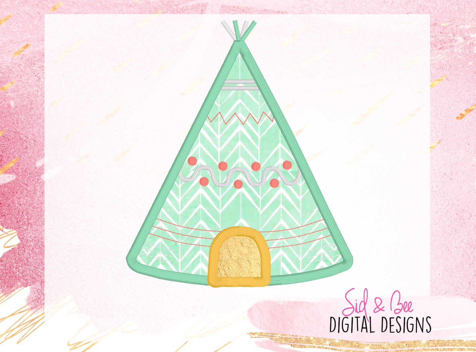 Teepee Teepee Applique Tee Pee Teepee Embroidery Arrow | Etsy