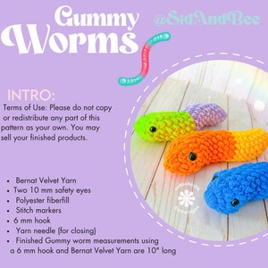 Digital Pattern, Gummy Worm, Candy, Crochet, Amigurumi, Cute, Kids ...
