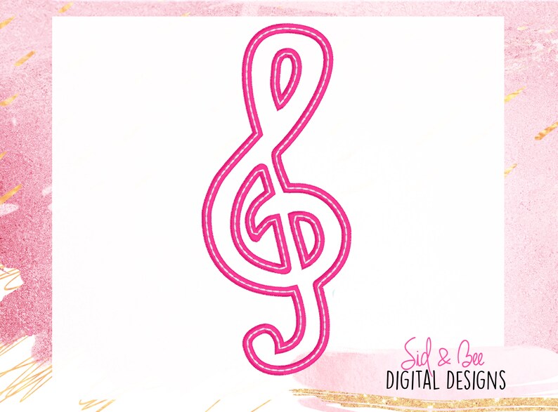 Music, Embroidery, Treble Clef Applique, Note, Eighth Note, Music ...