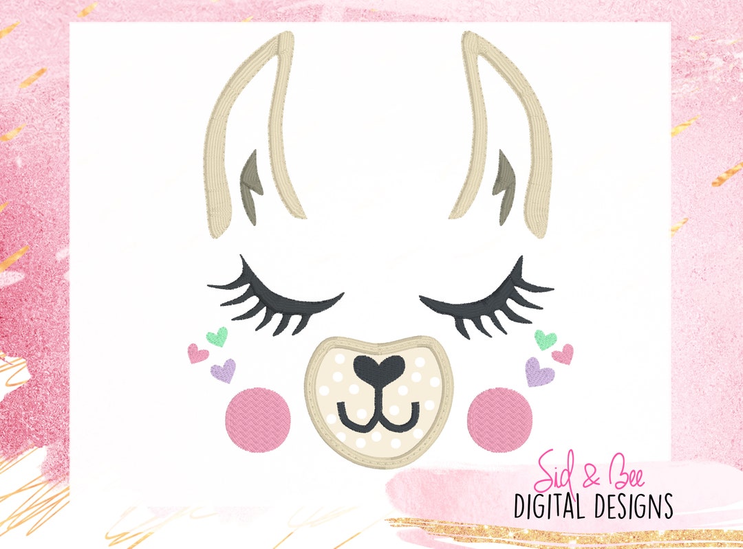 Llama, Llama Face Applique, Llama Embroidery, Woodland Creature, Llama ...