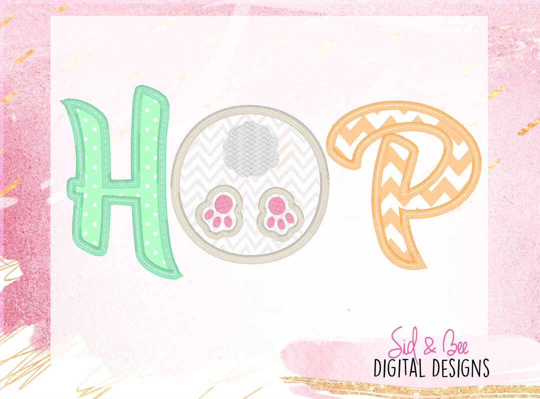 Easter, Hop, Easter Applique, Bunny Embroidery, Easter, Bunny Applique ...