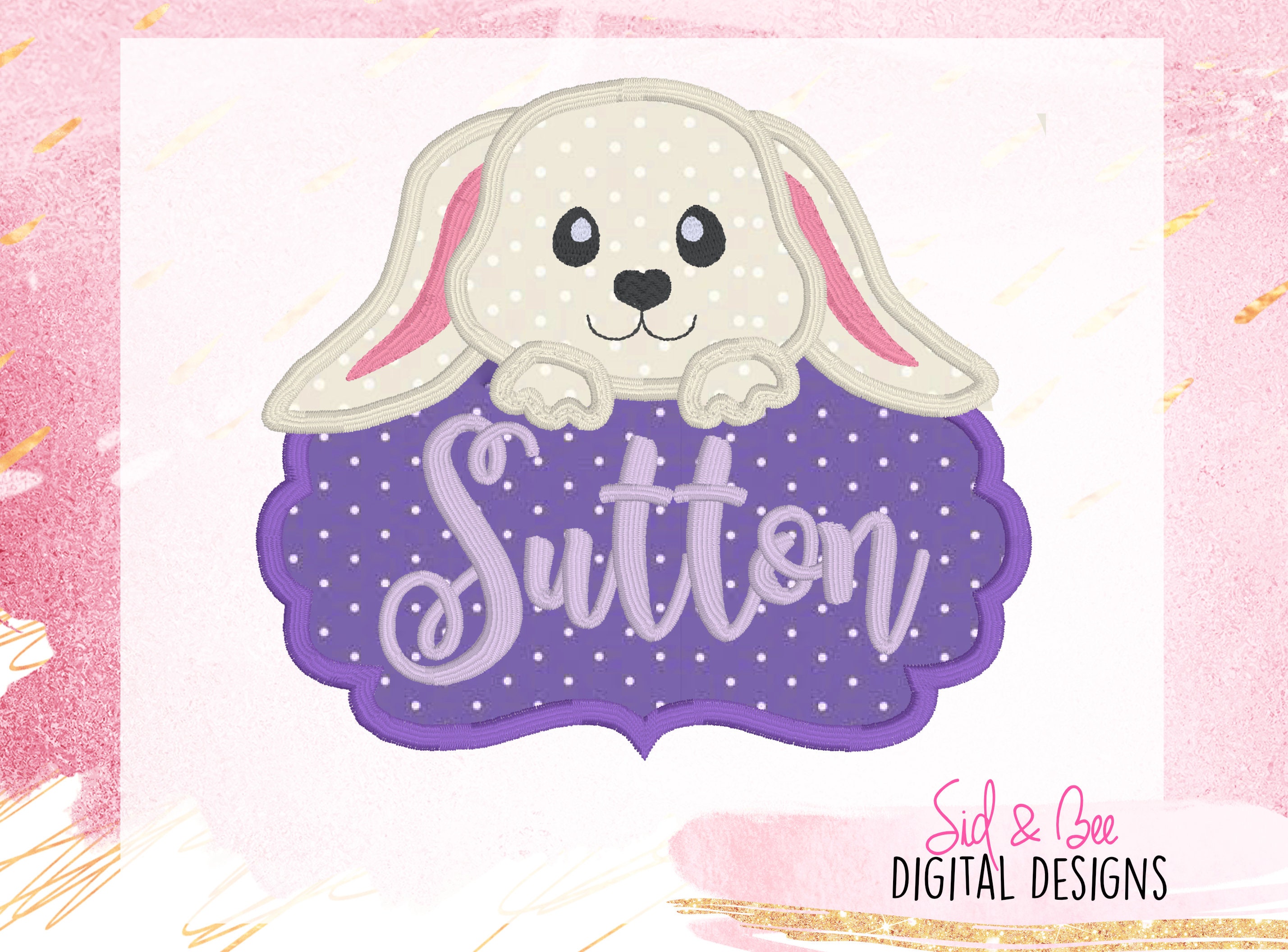 Easter Bunny applique Frame Bunny Bunny applique Bunny | Etsy