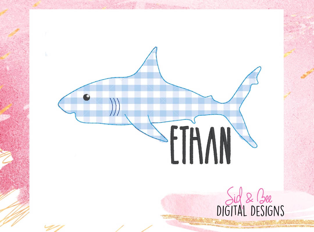 Shark Applique, Shark Applique Design, Baby, Baby Shark, Bean Stitch ...