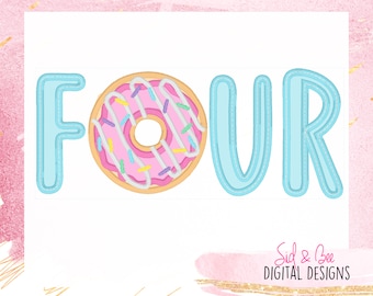 Donut, Second Birthday, Two Donut, Donut Applique, Embroidery Design ...