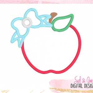 Apple Applique, Back to School, Preschool, Embroidery Design Pattern ...