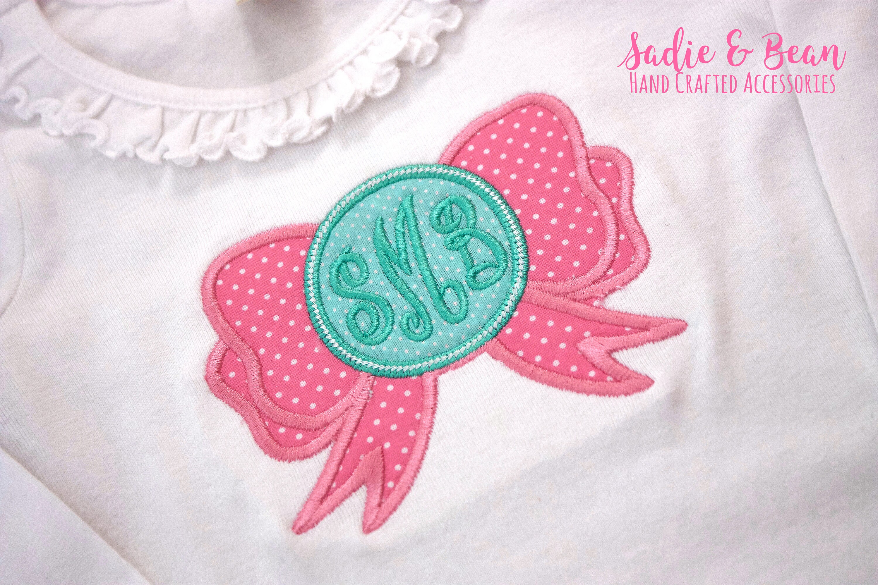 Bow Monogram, Bow Applique, Bow Embroidery, Monogram Frame, Monogram ...