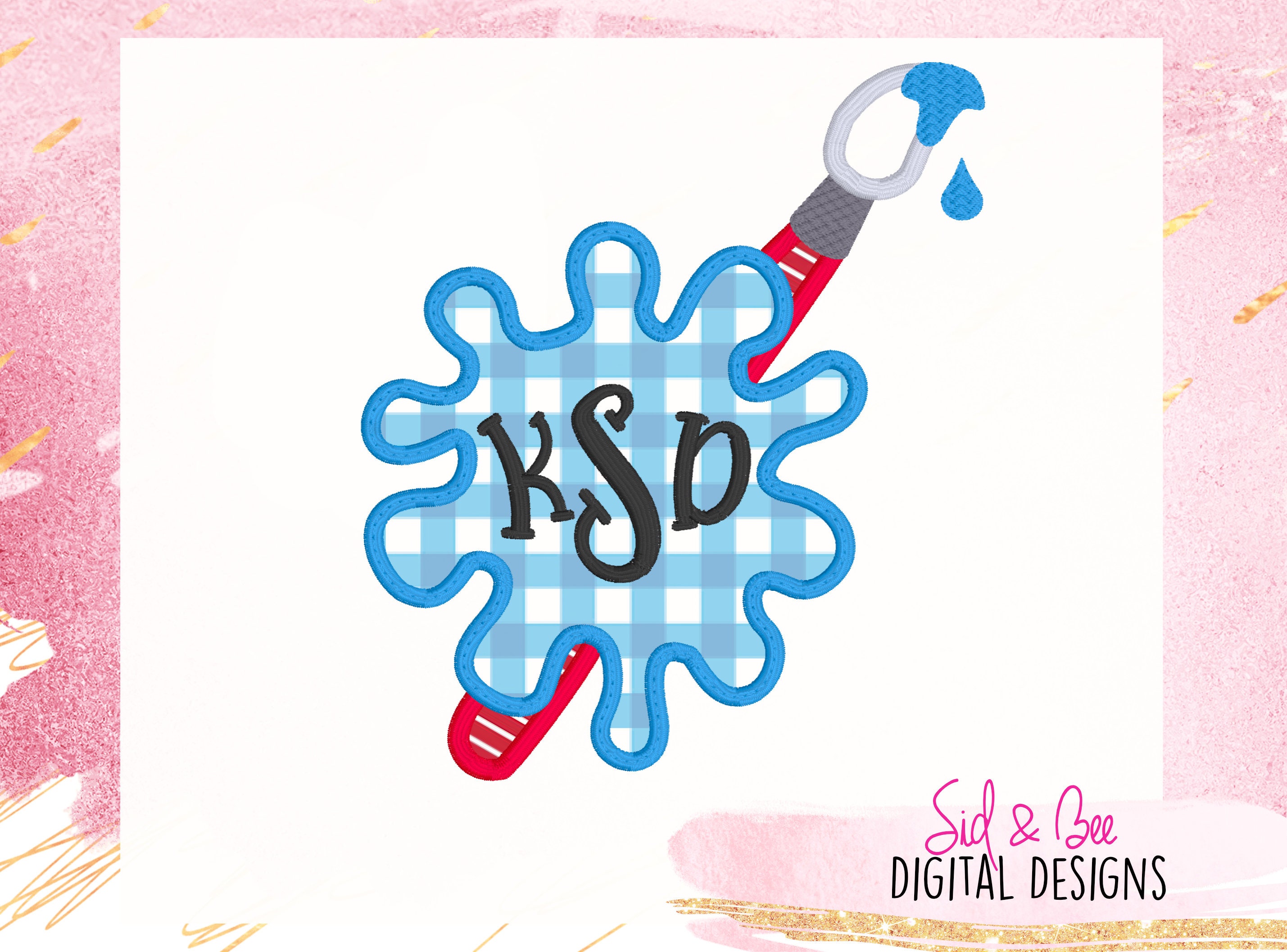 Paint Brush, Splat, Art, Mural, Artist, Girls, Boys, Applique ...