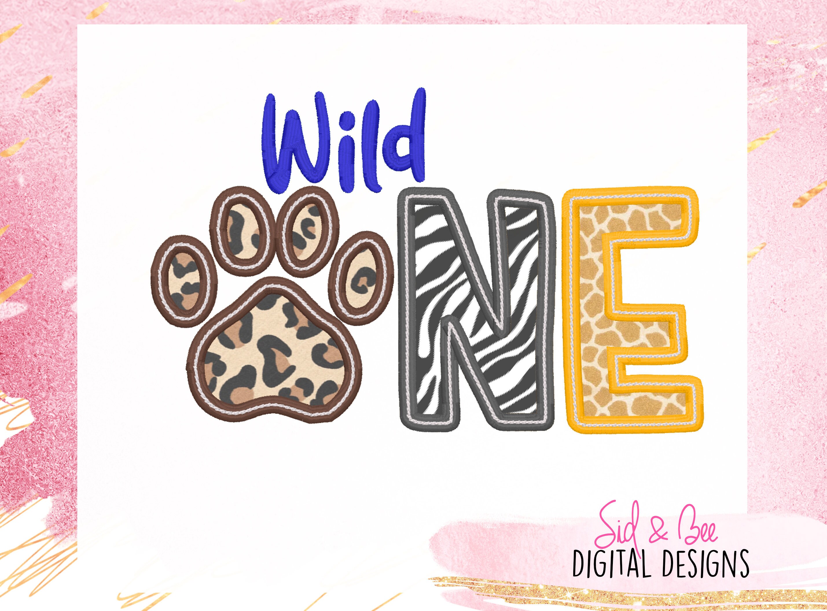 Wild One First Birthday One Applique Number Applique | Etsy