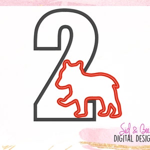 Second Birthday, Bear Applique, Number Applique, Birthday, Two ...