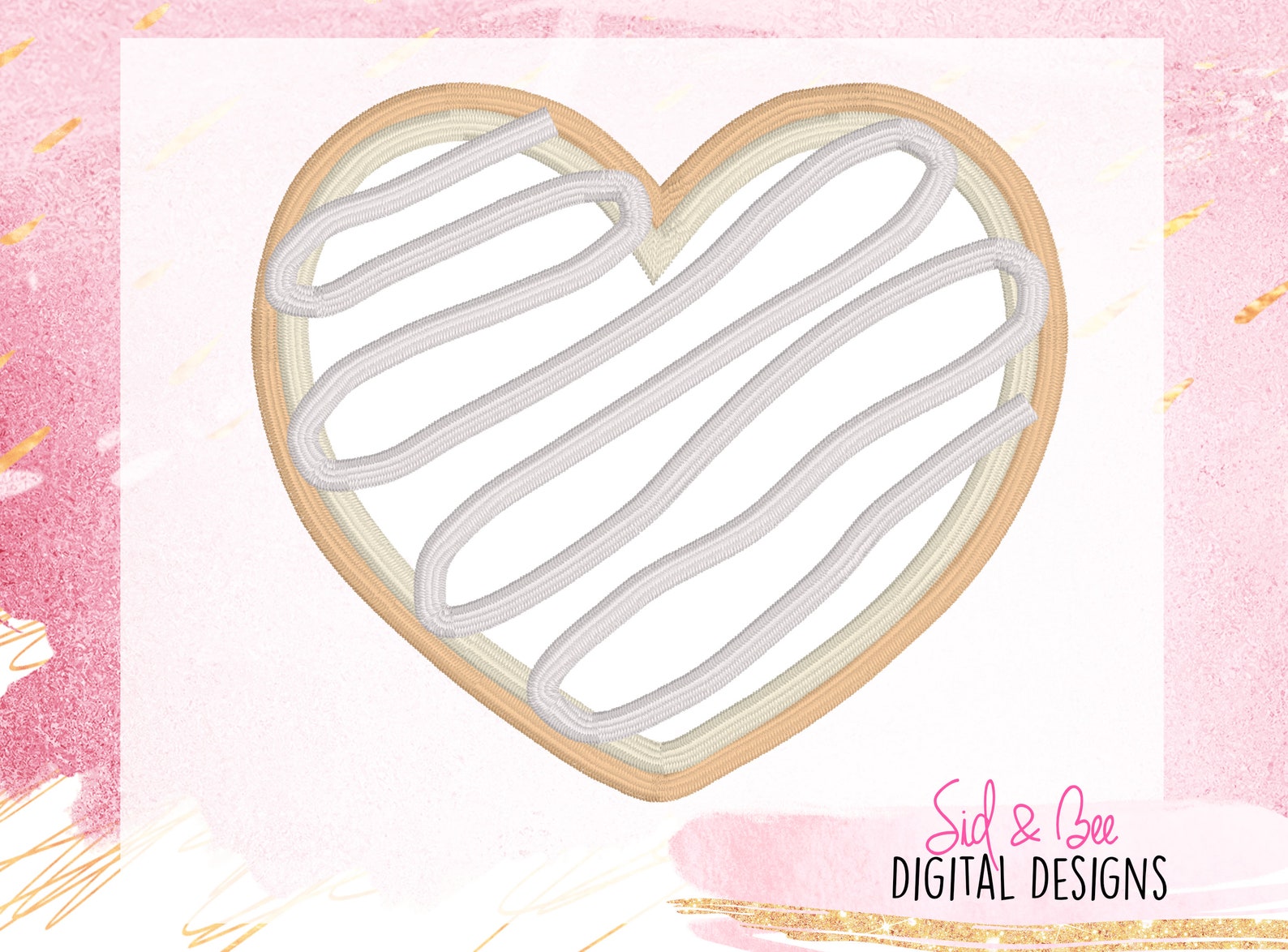 Valentines Applique, Cookie Applique, Cute, Heart, Valentines, Cookie ...