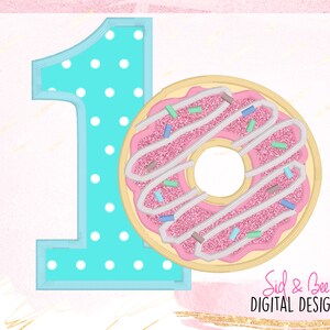 Applique Numbers Set, Embroidery Numbers, Birthday, Donut Applique ...