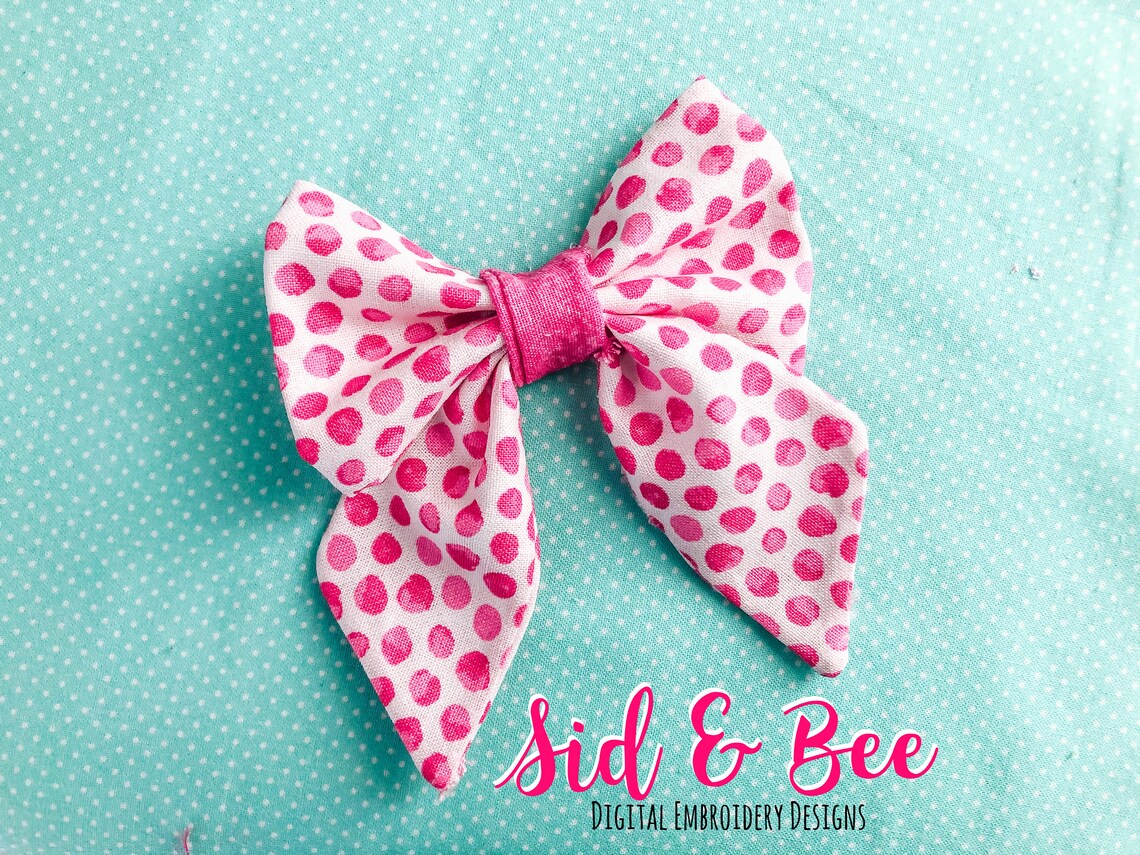Hair Bow, Embroidery Design, Sailor Bow, in the Hoop, Applique, Girls ...